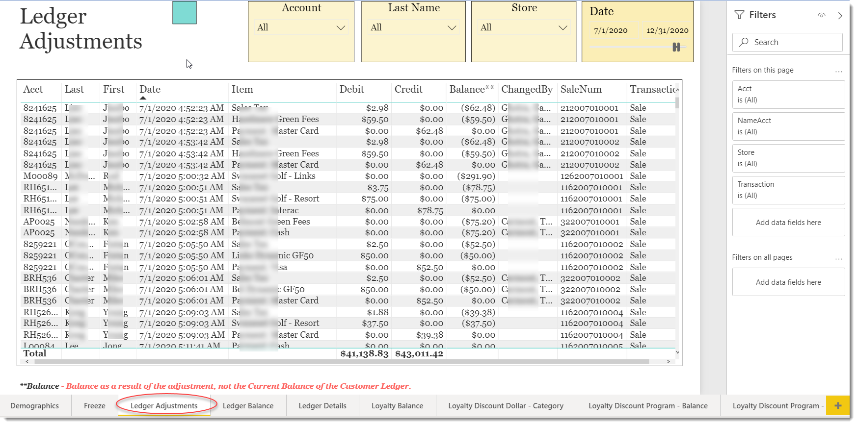 Ledger Adjustments