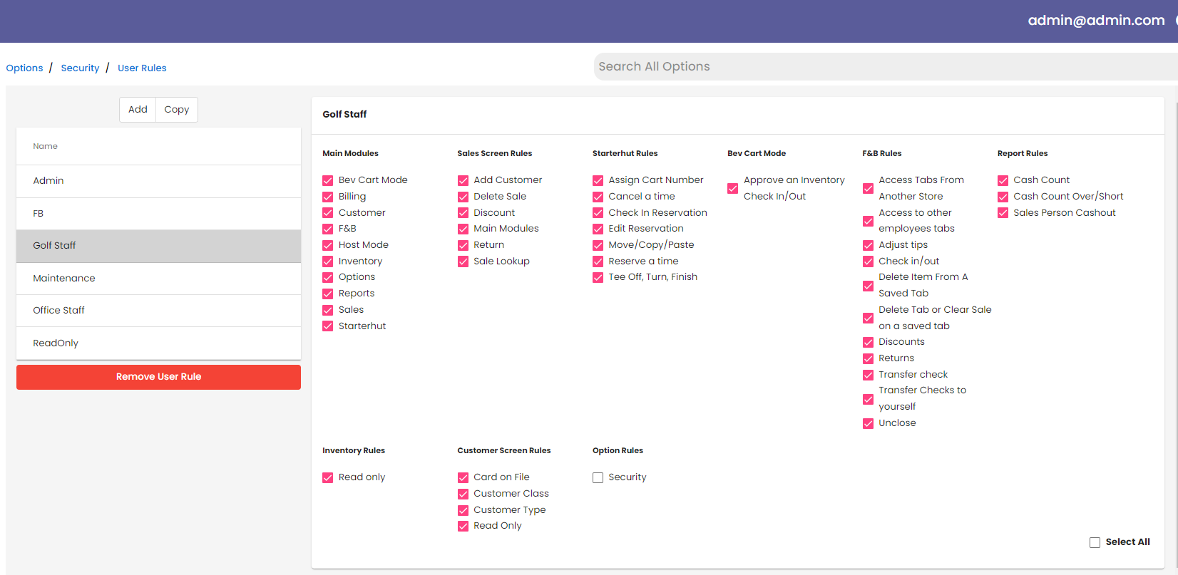 New Security Rules and Permissions Setup in Online Options