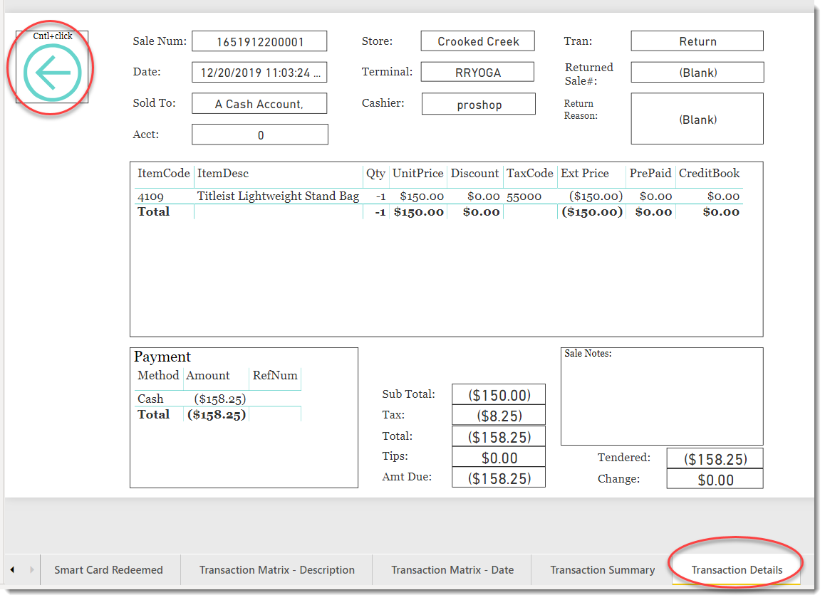 Transaction Summary Transaction Detail