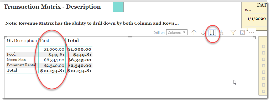 Transaction Matrix – Description (and - Date)