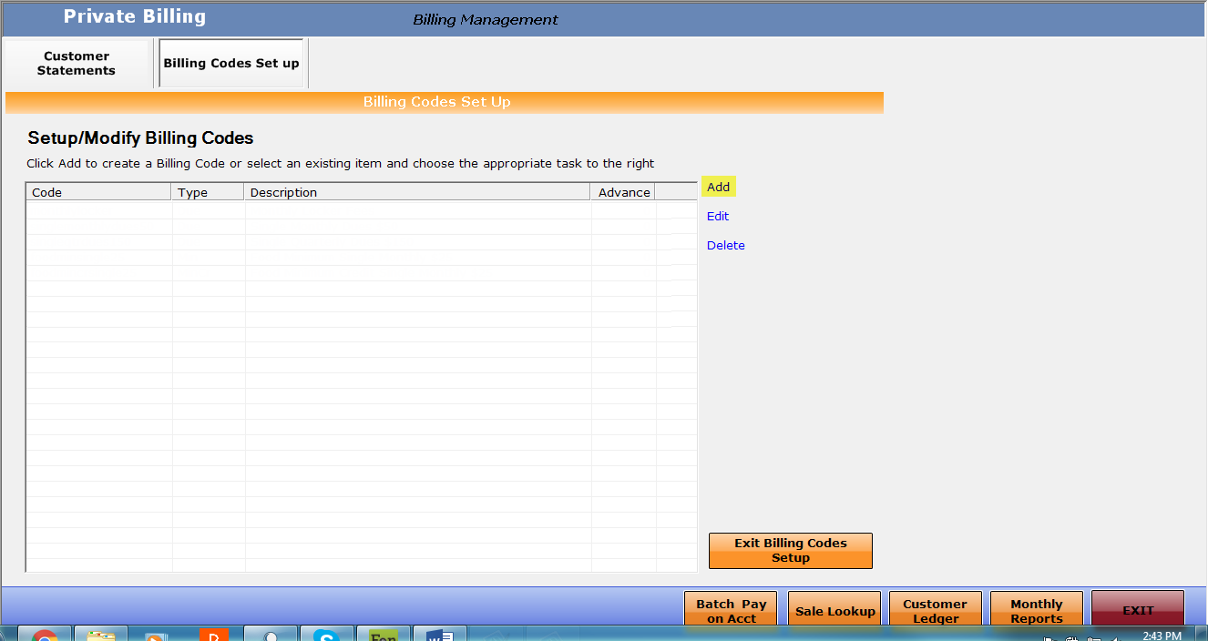 Private Billing Module