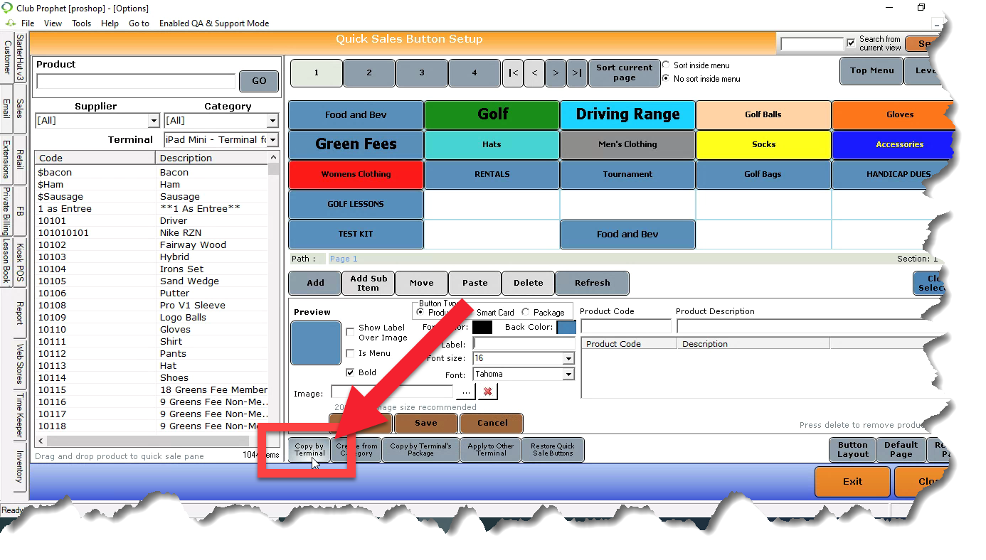 Creating Quick Sale Buttons for the iPad running CPS Air